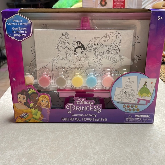 Disney | Toys | Disney Princess Canvas Easel With Paint And Brush Set ...